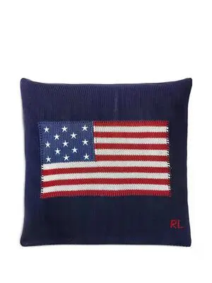 Ralph Lauren Flag-embroidered Cushion - Blue
