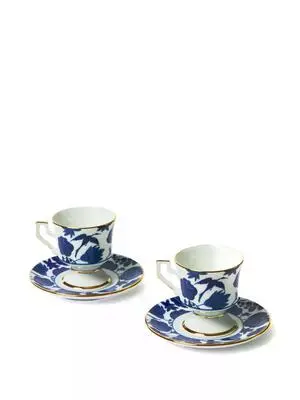 La DoubleJ Wildbird-print Espresso Cup - Blue