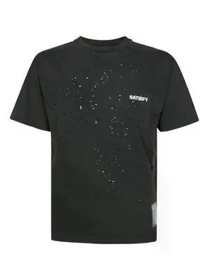 Satisfy Ripped-detailing T-shirt - Black