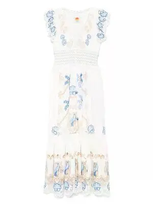 White Floral Embroidered Dresses