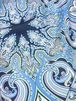 Etro Silk Pocket Square - Blue