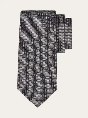 FERRAGAMO Ferragamo Gancini Jacquard Neck Tie Beige