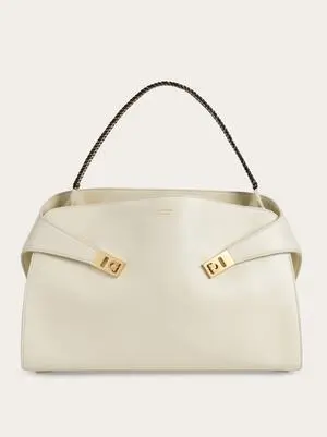 FERRAGAMO Hug Soft Shoulder Bag - White