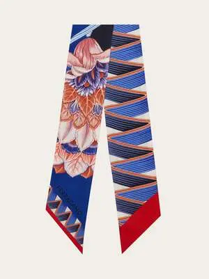 FERRAGAMO Printed Silk Bandeau - Blue