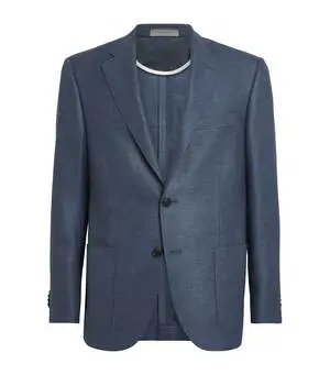 Corneliani Silk-virgin Wool Blazer - Blue