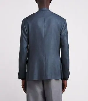 Corneliani Silk-virgin Wool Blazer - Blue