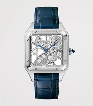 Cartier Stainless Steel Santos-dumont Skeleton Watch