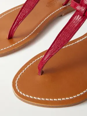 K.JACQUES Picon Lizard-effect Leather Sandals