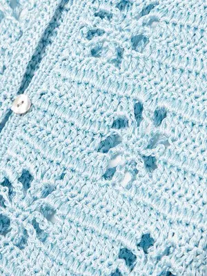 Calle Del Mar Crocheted Cropped Cardigan