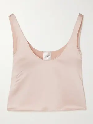 LESET Barb Scoop Washed-satin Tank