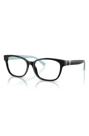 Tiffany & Co. 55mm Pillow Eyeglasses - Black/ Blue/ Demo Lens