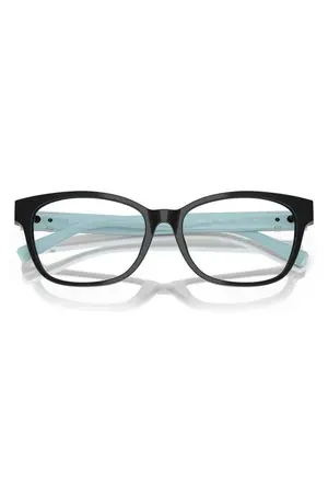 Tiffany & Co. 55mm Pillow Eyeglasses - Black/ Blue/ Demo Lens