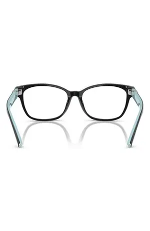Tiffany & Co. 55mm Pillow Eyeglasses - Black/ Blue/ Demo Lens
