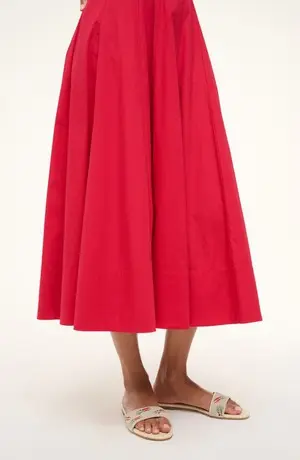 Staud Wells Sleeveless Silk Midi Dress