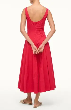 Staud Wells Sleeveless Silk Midi Dress
