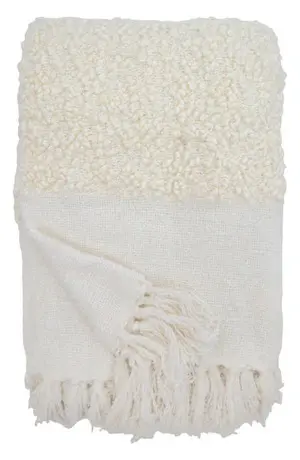 POM POM AT HOME Murphy Oversize Bouclé Throw Blanket - Ivory