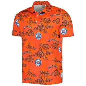 Reyn Spooner Detroit Tigers Cooperstown Collection Puamana Print Polo - Orange