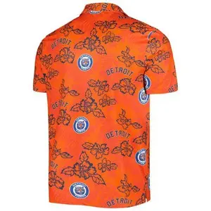 Reyn Spooner Detroit Tigers Cooperstown Collection Puamana Print Polo - Orange