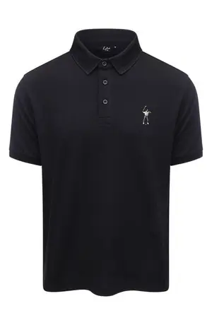 EASTSIDE GOLF Core Embroidered Piqué Polo Black