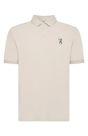 EASTSIDE GOLF Core Embroidered Piqué Polo Pumice