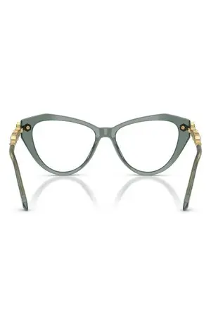 SWAROVSKI 55mm Cat Eye Optical Glasses - Transparent Green/demo Lens
