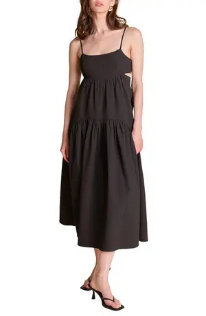 Endless Rose Tiered A-line Maxi Dress - Black