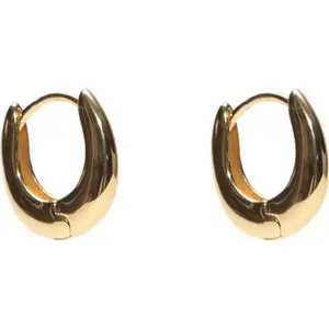 Argento Vivo Chunky Oval Huggie Hoop Earrings - Gold