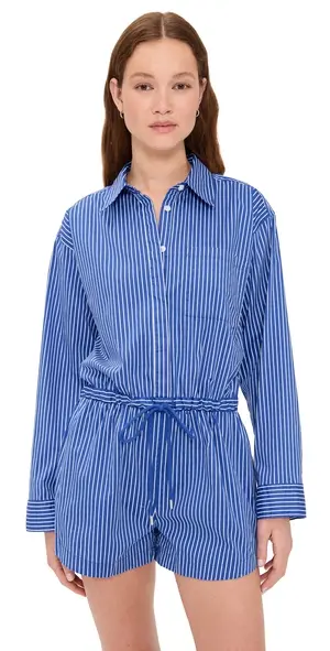 PISTOLA Amelie Striped Romper - Ultramarine Stripe