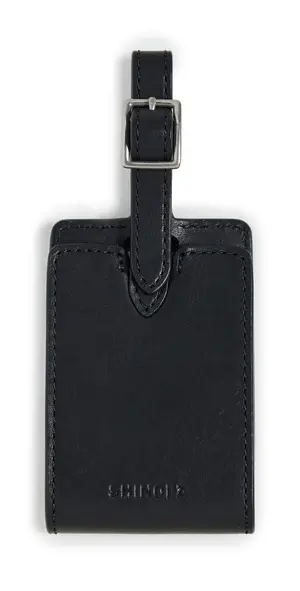 Shinola Leather Luggage Id Tag - Black