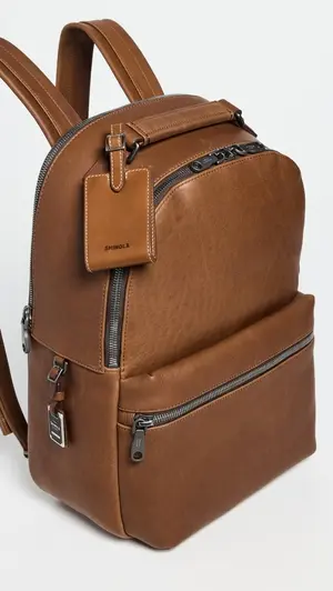 Shinola Leather Luggage Id Tag - Tan
