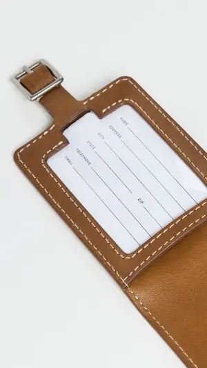 Shinola Leather Luggage Id Tag - Tan