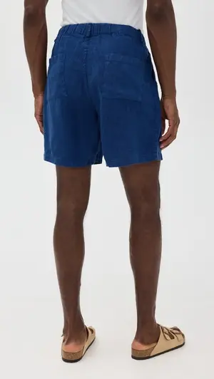 BATHER Linen Leisure Shorts - Navy