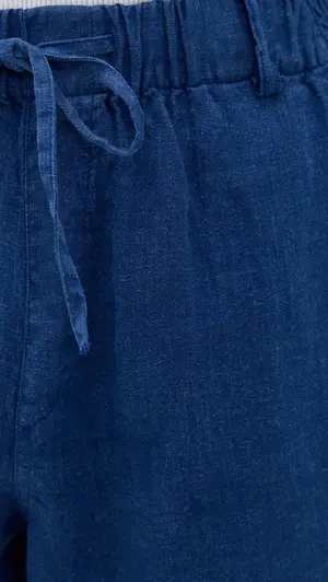 BATHER Linen Leisure Shorts - Navy