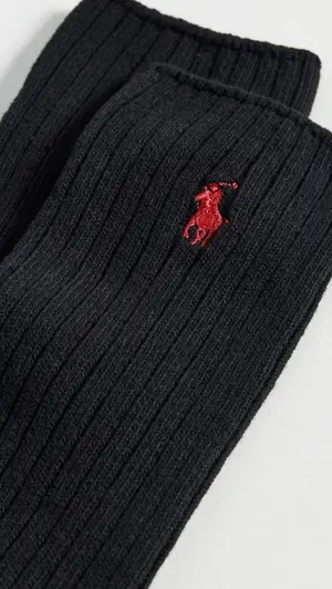 Polo Ralph Lauren Cotton Rib Crew Socks - Black
