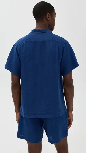 BATHER Linen Shirt - Navy
