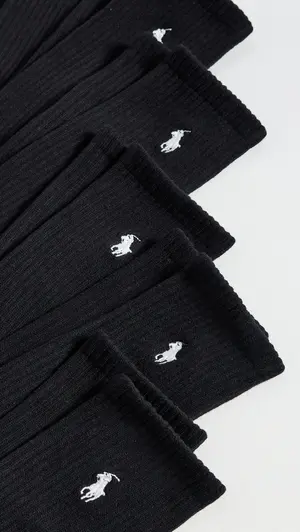 Polo Ralph Lauren Performance Crew Socks Pack Of 6 - Black