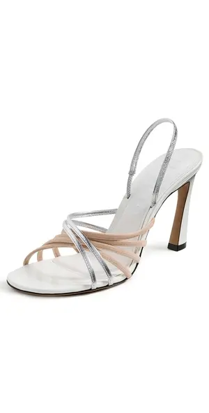 Marni Metallic Strappy Sandals - White/pink/silver