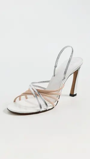 Marni Metallic Strappy Sandals - White/pink/silver