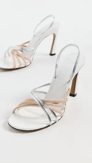 Marni Metallic Strappy Sandals - White/pink/silver
