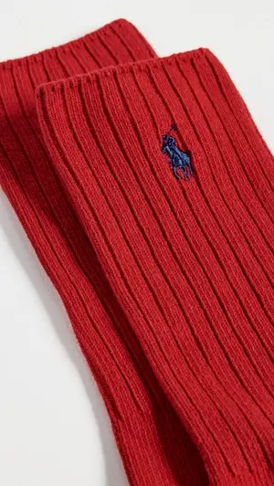 Polo Ralph Lauren Cotton Rib Crew Socks - Red