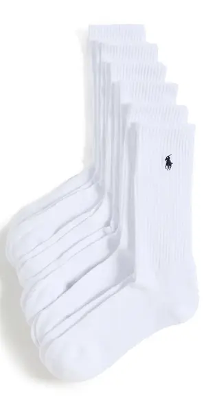 Ralph Lauren Performance Crew Socks 6 Pack - White