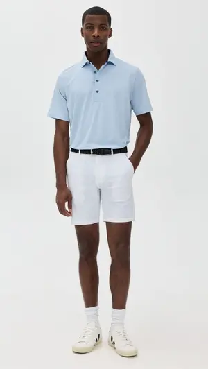 Greyson Saranac Striped Polo - Wolf Blue/arctic