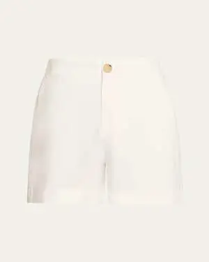 Vince Mid-rise Hemp Shorts - White