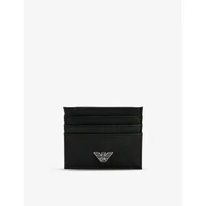 Emporio Armani Logo-embellished Faux-leather Card Holder - Black