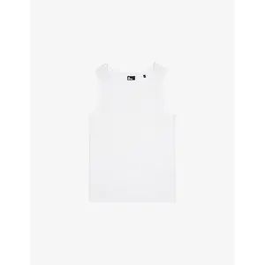 The Kooples Embroidered-crest Stretch-cotton Tank Top - White