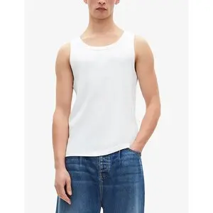 The Kooples Embroidered-crest Stretch-cotton Tank Top