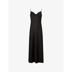 ALLSAINTS Hadley Square-neck Stretch-satin Midi Dress