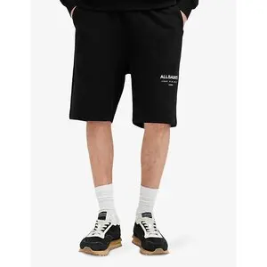 ALLSAINTS Branded-print Cotton-jersey Shorts - Jet Black