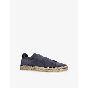 Zegna Triple Stitch Suede Espadrilles - Blue