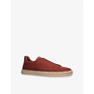 Zegna Triple Stitch Canvas Espadrilles - Wine